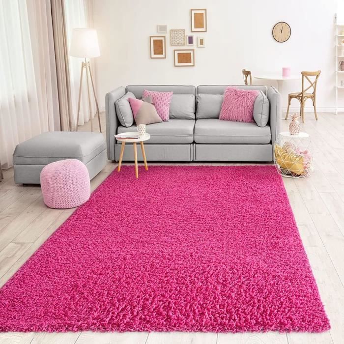 Prime Tapis Shaggy Couleur Shaggy Poils Tapis Moderne Pour Salon Chambre, Dimensions: 150 Cm ...