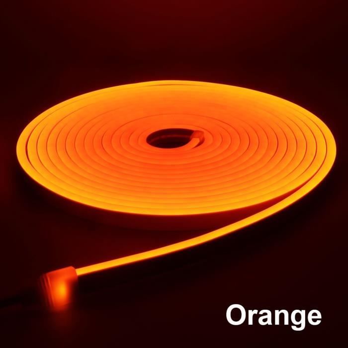 BANDE LED,Orange 2m Bande Néon LED 12V SMD 2835 120 giblem Corde ...