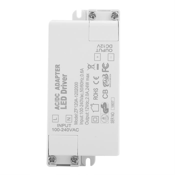 GOTOTOP Pilote de LED AC 100-240V à DC 12V SMD LED Driver Switch ...
