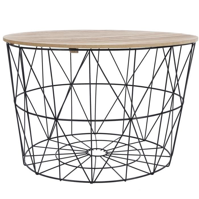 Tables De Bout Table D'Appoint Ronde Multifonction Panier De Rangement ...