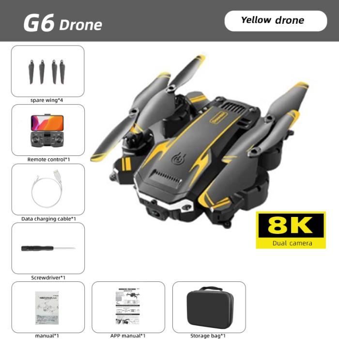 Drone - LECHEO - G6 - Caméra 8K - GPS - Évitement d'obstacles - Pliable ...