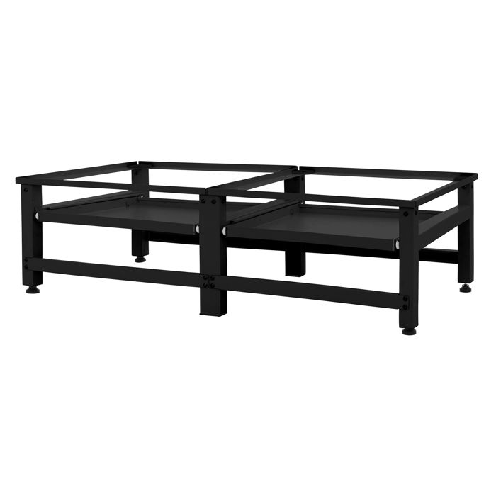 Lot de 2 supports de machine à laver avec plateau extensible Noir acier ...