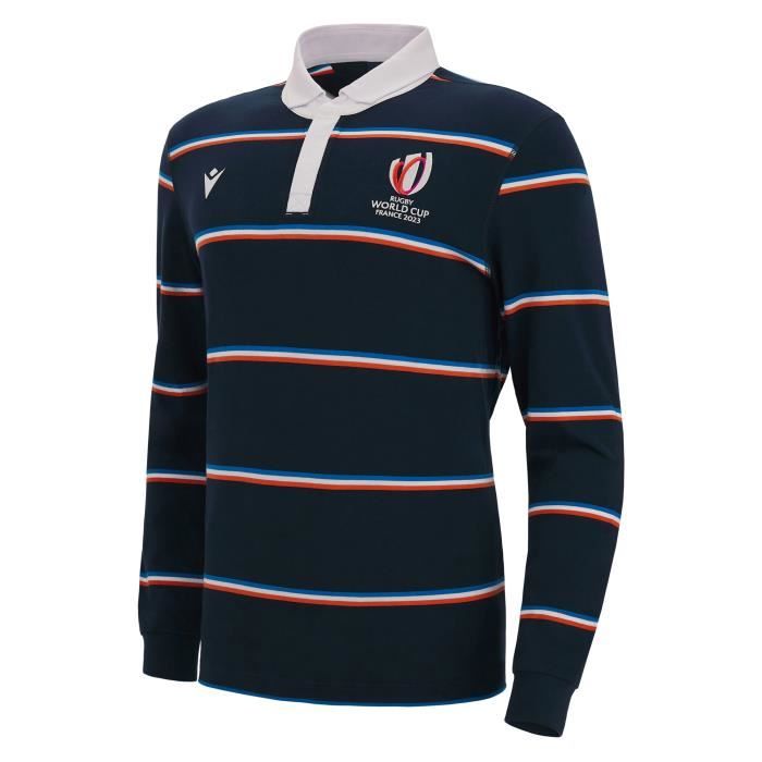 Polo Macron manche Longue Adulte Rugby France World Cup 2023 Officiel ...