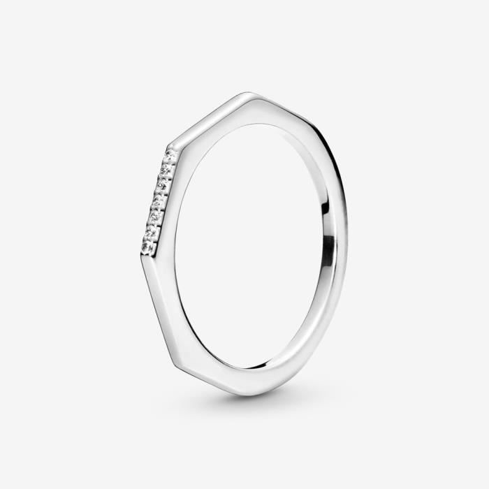 Bague Pandora Style Polygone Fin Et Élégant 198343CZ Argent Argent ...