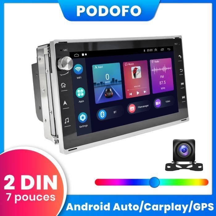 Podofo Autoradio Android 13 2 + 64G 7 pouces sans fil Apple Carplay GPS Android Auto pour VW ...
