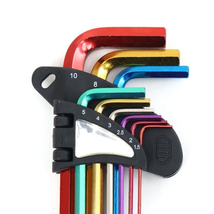 YUM jeu de clés hexagonales 9 pièces clé hexagonale clé étoile ...