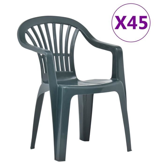 Jill's*6769 Classique Chaises empilables de jardin 45 pcs Chaises de ...