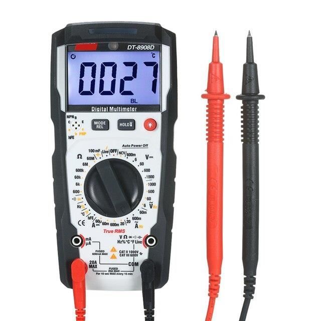 Multimetre,DT-8908D--Multimètre 6000 points TRMS NCV, Portable, haute ...