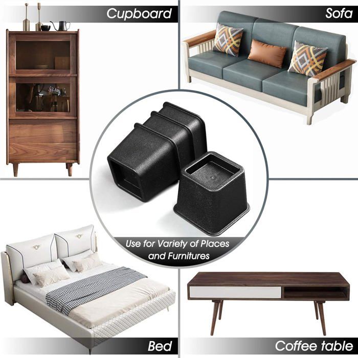 Bed Lifter 7,6 cm, Heavy Duty carré Meuble Cadre élévateur pour canapés ...