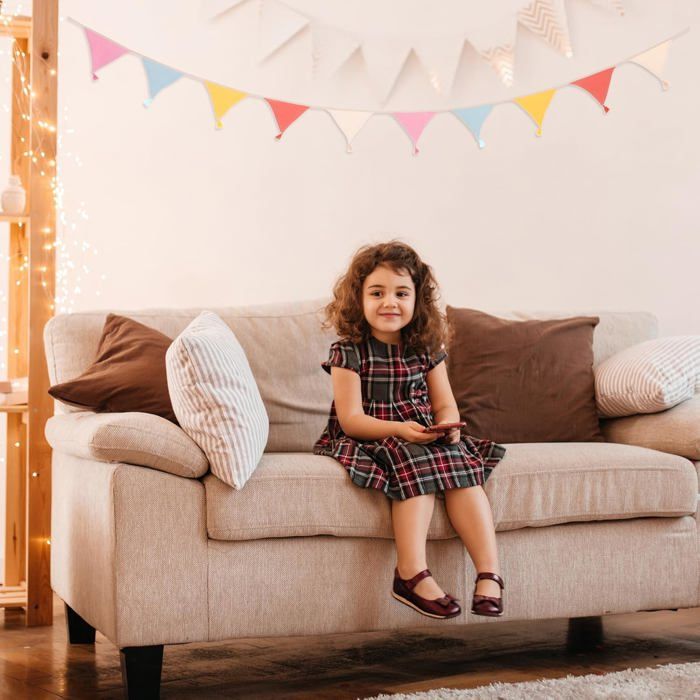 Guirlande de fanions pour chambre d'enfant-300 cm-En tissu à suspendre ...