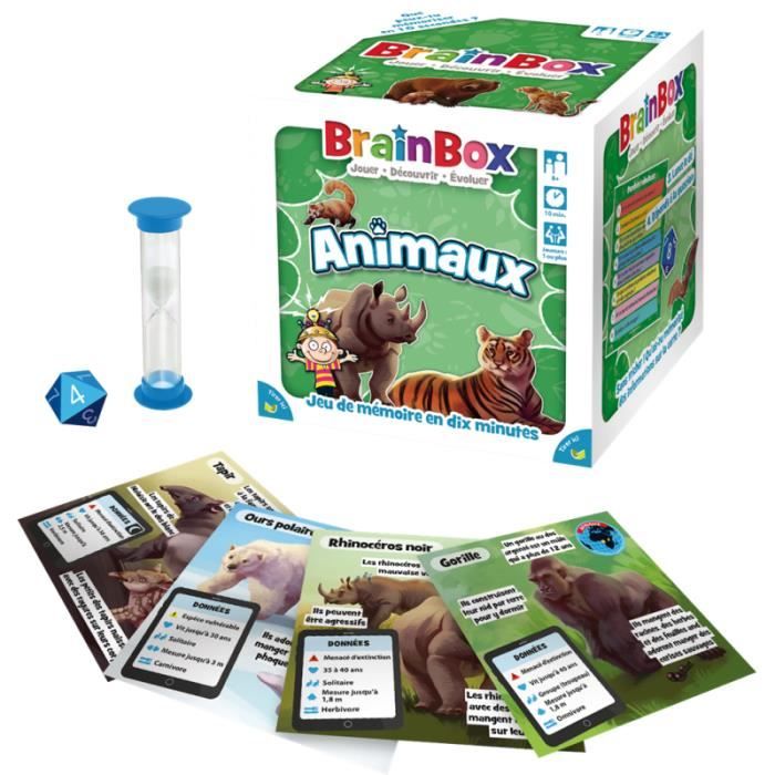 Jeu de société - BrainBox - Animaux - Jeu d'observation et de mémoire ...