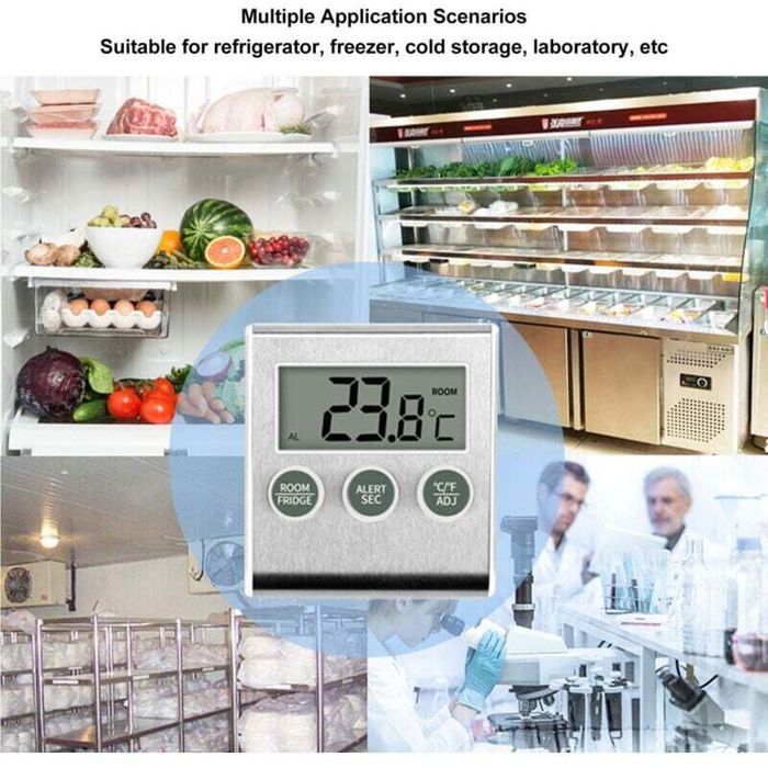 MHY® Thermomètre numérique pour réfrigérateur, fonction de mémoire ...