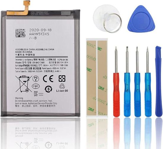 Batterie de rechange compatible avec Samsung Galaxy A21s et Samsung Galaxy A12 EB-BA217ABY avec ...