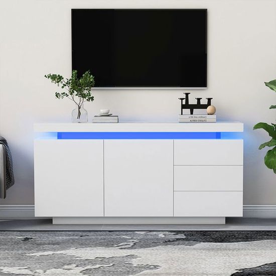 Buffet de salon moderne-Buffet de cuisine avec 2 portes, 3 tiroirs-avec ...