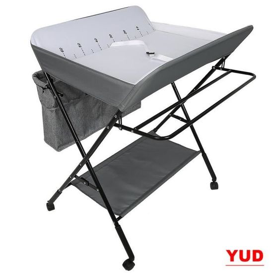 Table de soins pliante pour bébés Mobile - YUD - Blanc cassé - Pliable ...