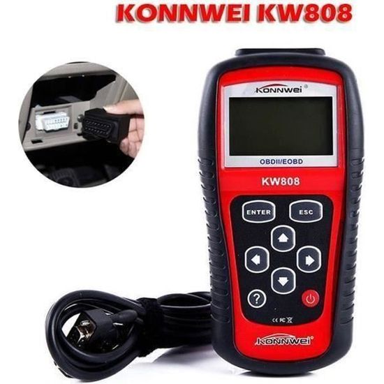 Konnwei KW808 voiture Code défaut OBD2 EOBD Scanner de diagnostic MIL ...