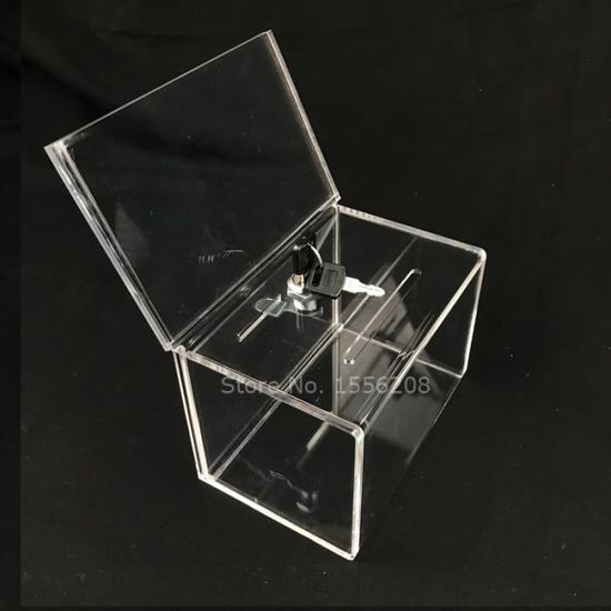 Piece - Monnaie Counter Acrylic Donation Collection Box Perspex Ballot ...