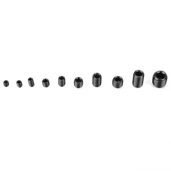 YOSOO Vis sans tête 300pcs M3/M4/M5/M6/M8 Hex Socket Grub Kit d'assortiment de vis avec boîte ...