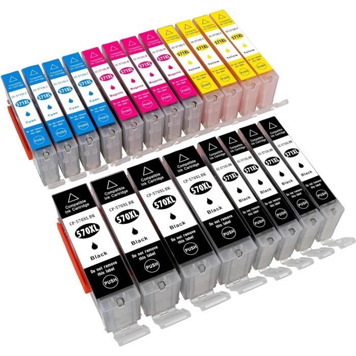 Lot de 20 cartouches d'encre XL compatibles Canon Pixma TS 5050 5051 ...