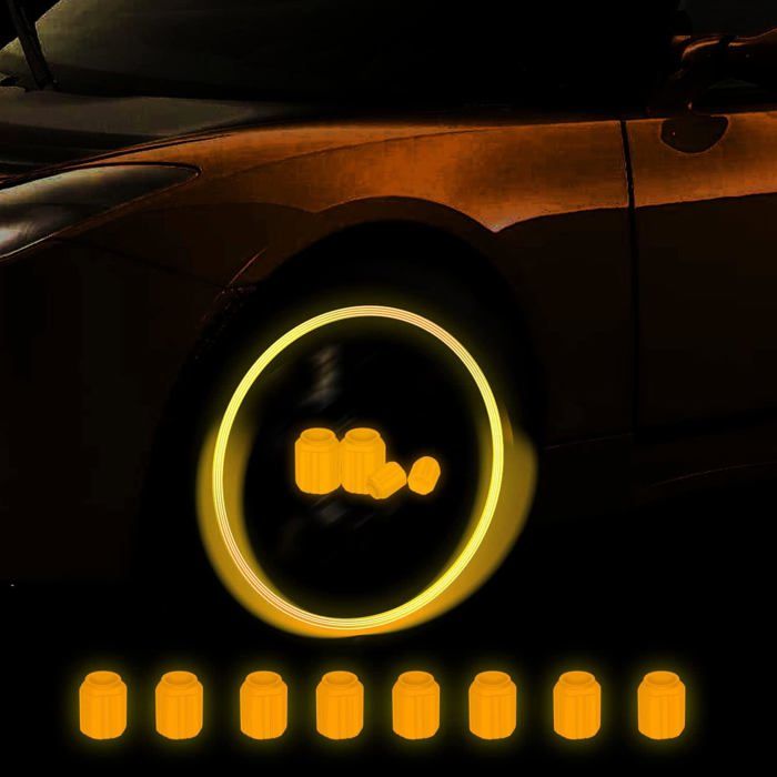 Pack de 8 pneus de voiture fluorescents, bouchons de valve de pneu de ...