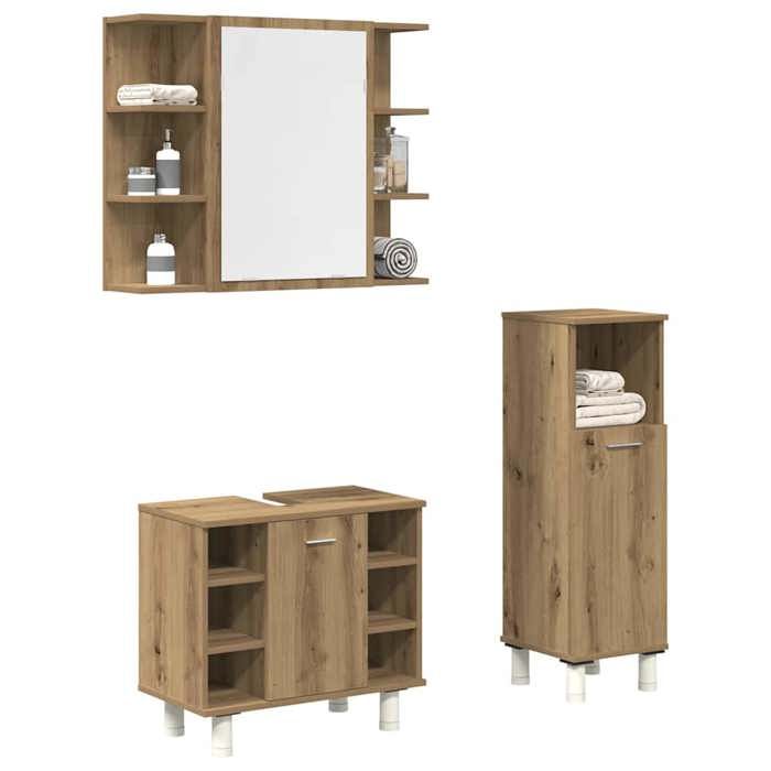 VidaXL Ensemble de meubles salle de bain 3 pcs bois d'ingénierie ...