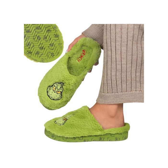 Grinch Pantoufles ANTIDÉRAPANTS pour femmes, CHAUDES, DOUX, FOURRÉES ...