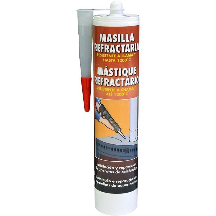 PYRO FEU 2491112 Mastic réfractaire cartouche 310 ml pour scellement de ...