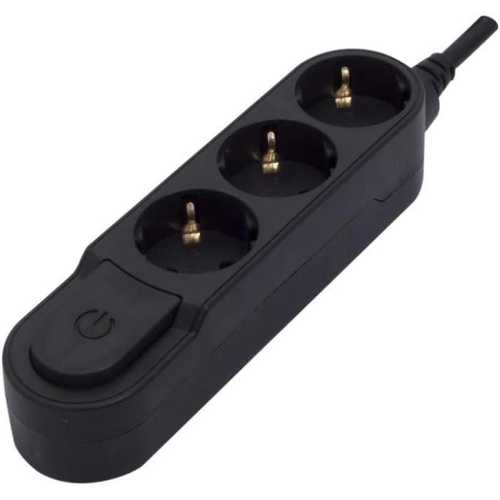 Bloc Design 3X16A Avec Interrupteur - 1,5M - Noir (Sch)[n1042 ...