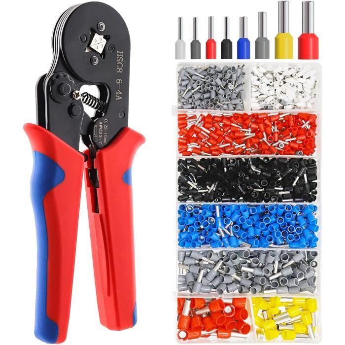 Sertissage Embout, Embout de Cablage 1250 Cosses 0,5-10mm² Pince à ...