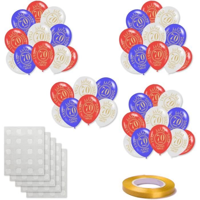 Lot De 40 Ballons Décoratifs Colorés Pour 70E Anniversaire De Mariage ...