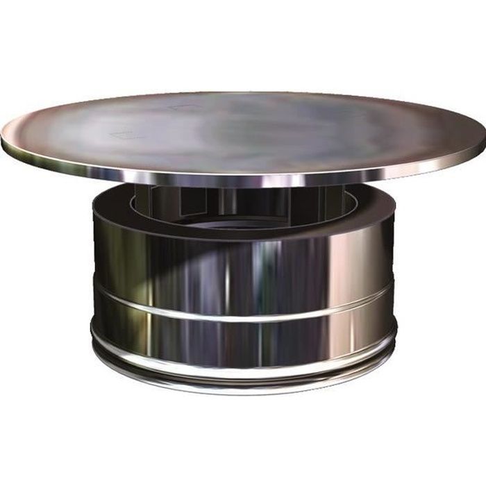 CHAPEAU EVACUATION FUMISTERIE CHEMINEE FUMEE POELE SIMPLE EN INOX Ø 150 ...