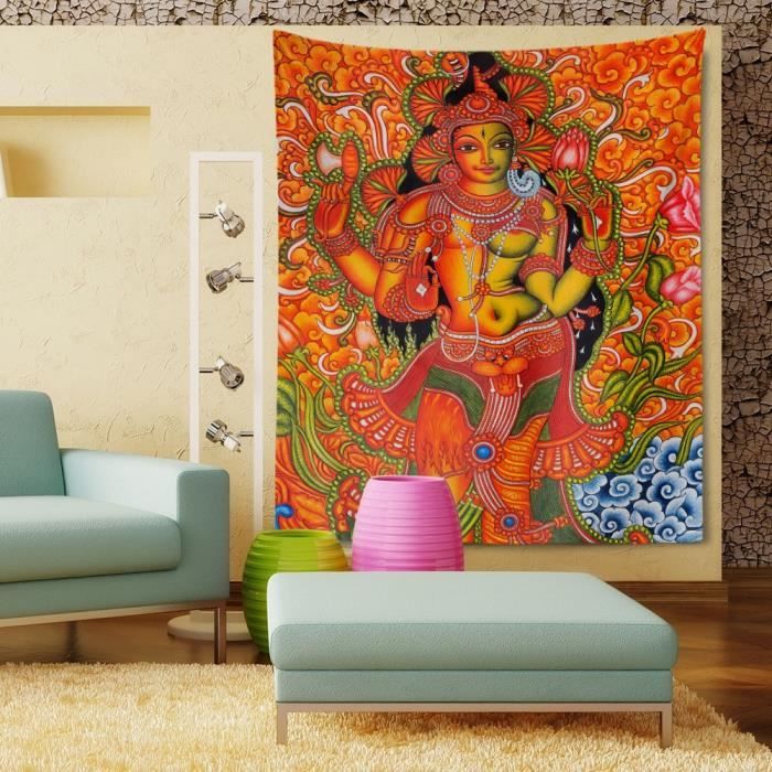 Décoration murale,Tenture murale indienne Mandala, tapisserie en tissu ...