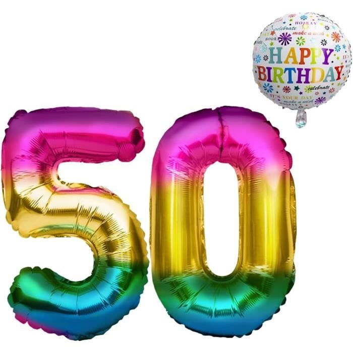 Ballon Anniversaire 50 Ans \U2022 Xxl Ballon Géant Set 101Cm + 45 Cm ...