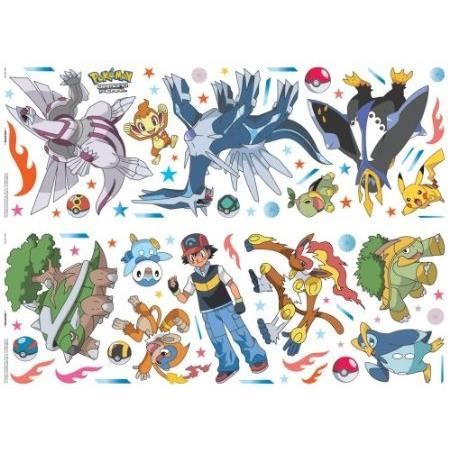 79 Stickers Adhésifs Muraux Repositionnables Pokémon - Cdiscount Maison