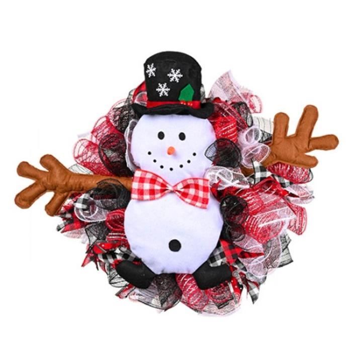 Décorer De Noël Snowman Ribbon Garland Noël Décoration Porte de Porte ...