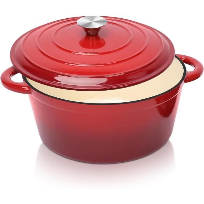 Cocotte En Fonte De 28 Cm, 6 M², Avec Couvercle, Passe Au Four, Pour La ...
