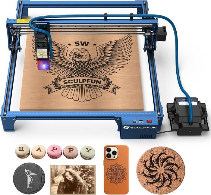 SCULPFUN S30 5W Graveur Laser avec Air Assist Automatique, haute ...