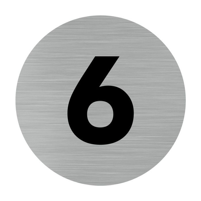 Plaque de porte rond pictogramme chiffre 6, Diamètre 76 mm (7,6 cm ...