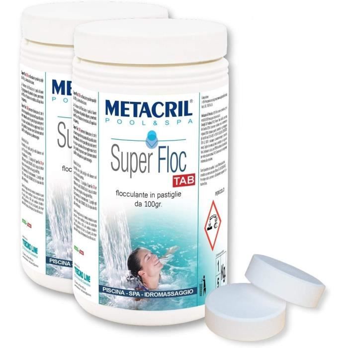 Metacril Super FLOC Tab 2 kg (1+1) - Floculant et clarifiant pour Eau ...
