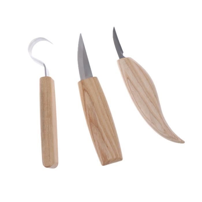 3 pièces découpage cutter poignée en bois crochet couteau coupe pour ...