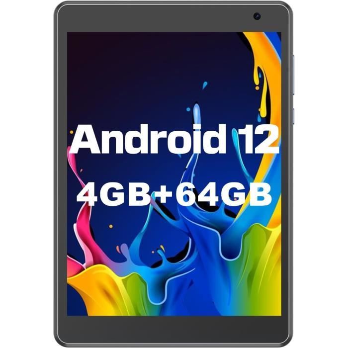 Android 12 Tablette, Tablette Tactile 7,5 Pouces 4Go+64Go+128Go Microsd ...