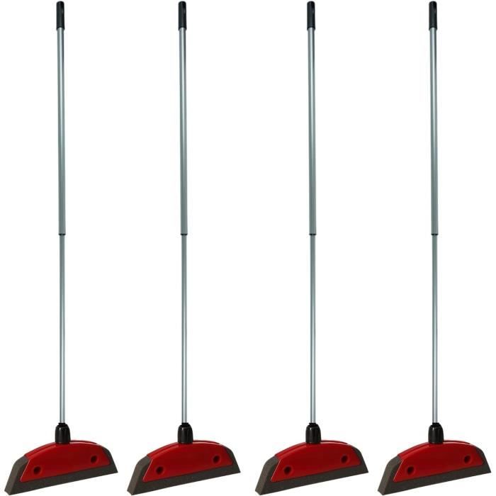Lot De 4 Balais En Mousse - Rouge - Avec Manche Extensible - Balai D ...