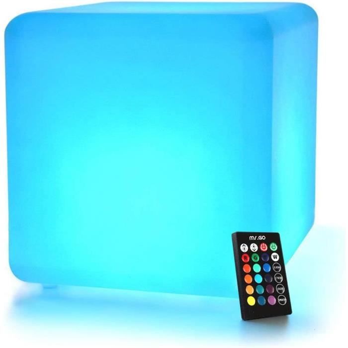Cube Lumineux Led De 30,5 Cm - Étanche - Avec Télécommande - 16 ...