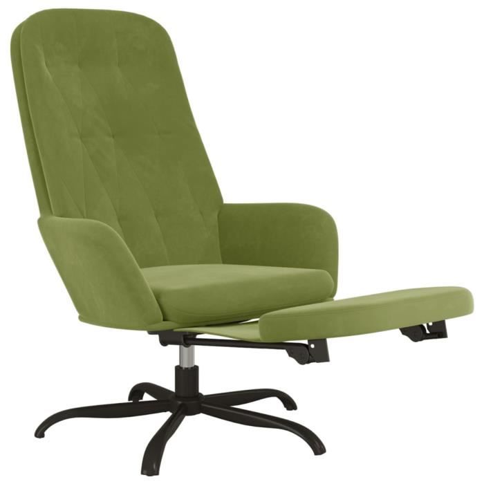 YOSOO Chaise de relaxation avec repose-pied Vert clair Velours YS002 ...
