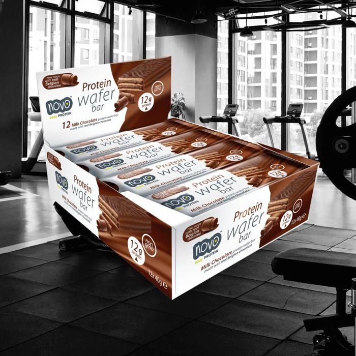 Barre de gaufrette 12x40g Chocolat au lait Novo Nutrition Proteine ...