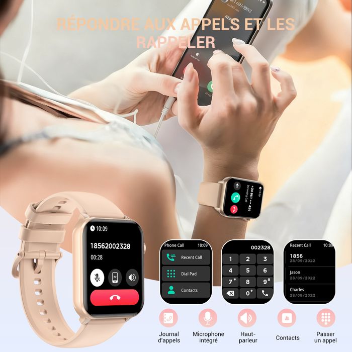 Blackview Montre Connectée Femme Appel SmartWatch de Fitness Tracker d ...