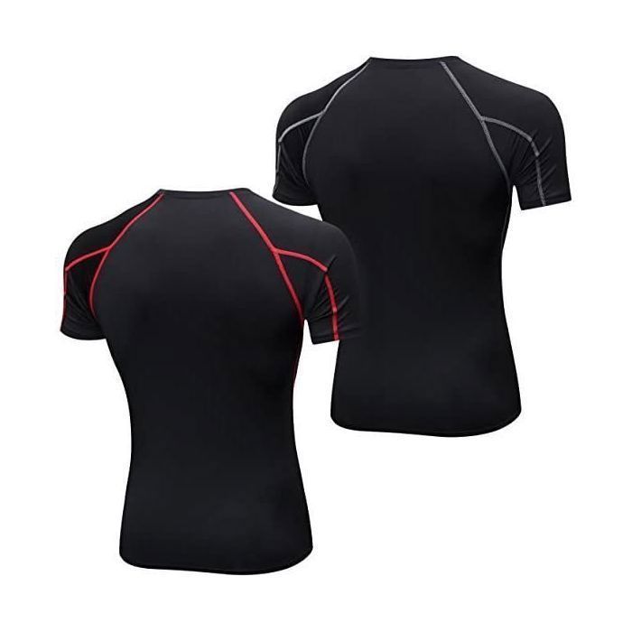 2 Pack Tee Shirt Compression Homme Maillot de Corps Running Sport ...