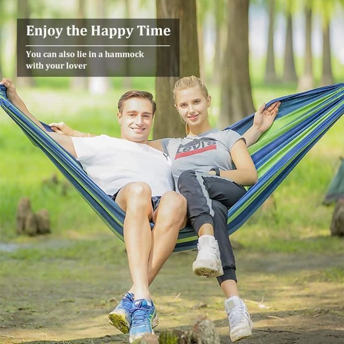 Double Hamac 2 Places Suspendu Portable Camping Hamac Jardin, Capacit ...