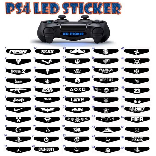 Light Bar Decal Sticker 55 Pcs For PS4 Controller - Cdiscount Jeux vidéo