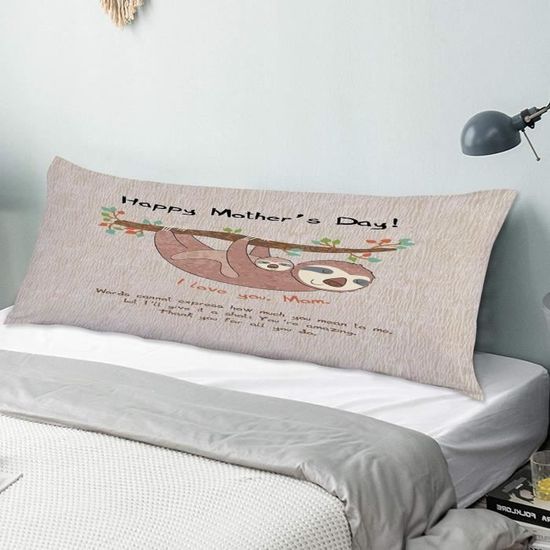 Taie d'oreiller de Corps,Sloth Cartoon Design Print Sloth avec Une ima ...